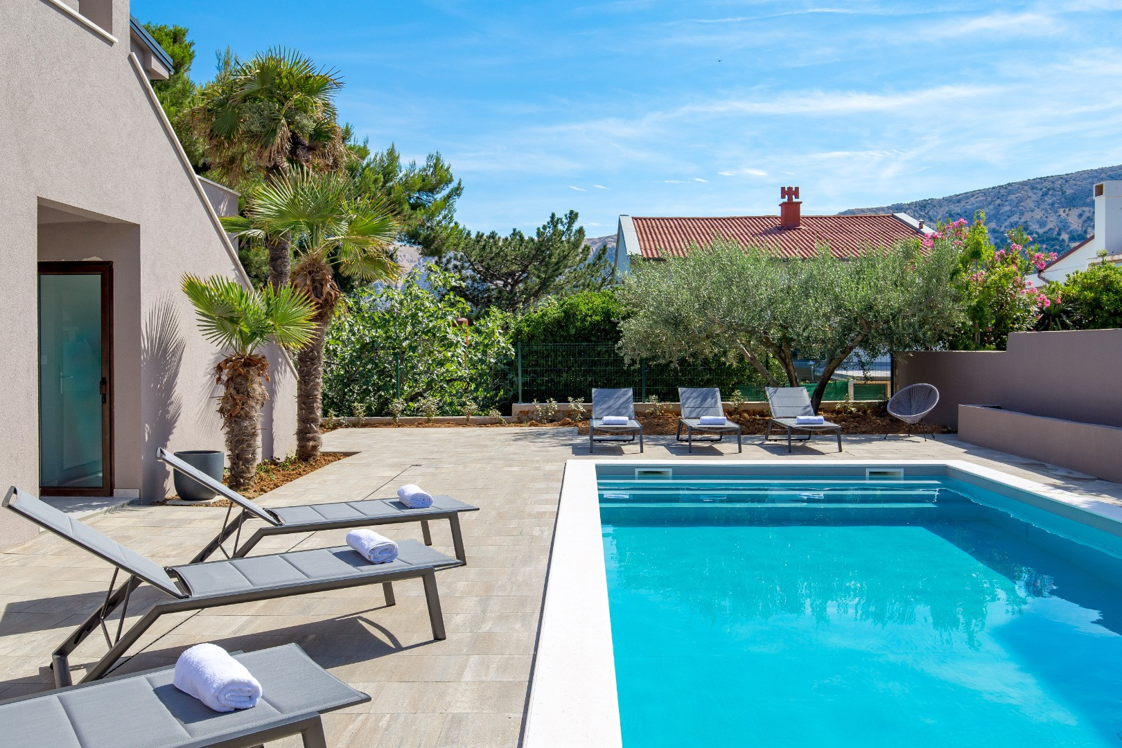 Destination Sea with pool near the center of Baška, Krk Island, Croatia